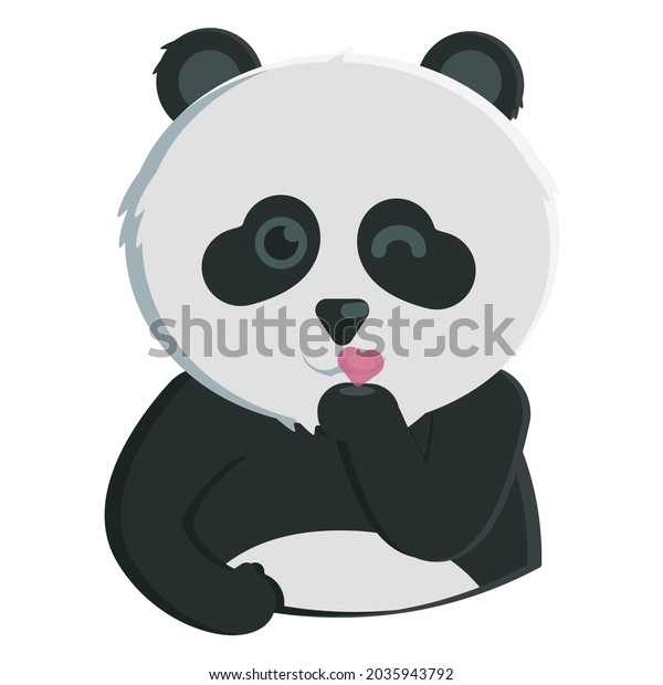 Kiss Panda Vector Illustration Panda Flat Stock Vector (Royalty Free ...