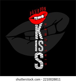 Kiss Print Kiss Fashion Vector Drawing Stock Vector (Royalty Free ...