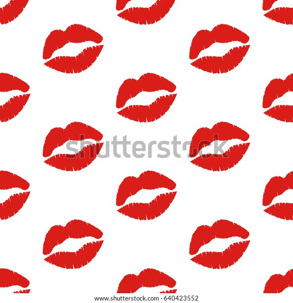 Kiss Seamless Pattern On White Background Stock Vector (Royalty Free ...