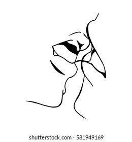 Kiss Vector Illustration Stock Vector (Royalty Free) 581949169 ...