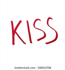Kiss Vector Lettering Stock Vector (Royalty Free) 330923708 | Shutterstock