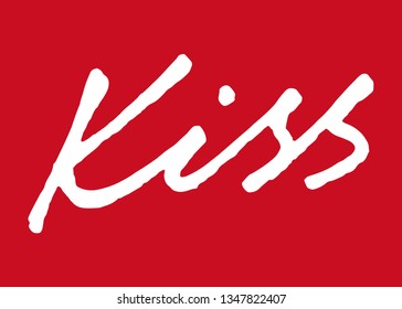 Kiss Vector Lettering Handwritten Text Label Stock Vector (Royalty Free ...