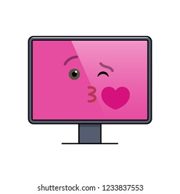 Incredulous Face On Computer Screen Emoticon Stock Vector (Royalty Free ...