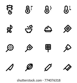 Kitchen Black White Icon Set Stock Vector (Royalty Free) 774076318 ...