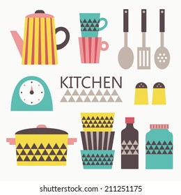 Kitchen Card Design Vector Illustration: vector de stock (libre de ...