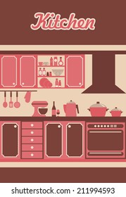 Kitchen Card Design Vector Illustration: เวกเตอร์สต็อก (ปลอดค่า ...