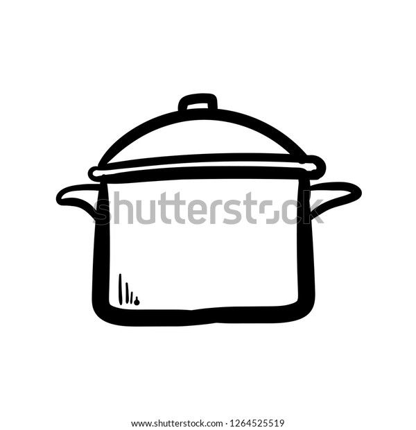 Kitchen Casserole Doodle Drawing Stock Vector (Royalty Free) 1264525519