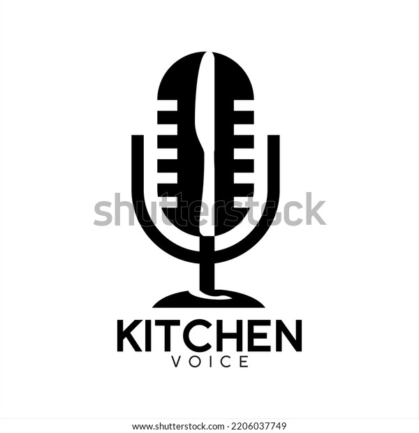 Kitchen Concept Microphone Design Logo Vector Stock Vector (Royalty ...