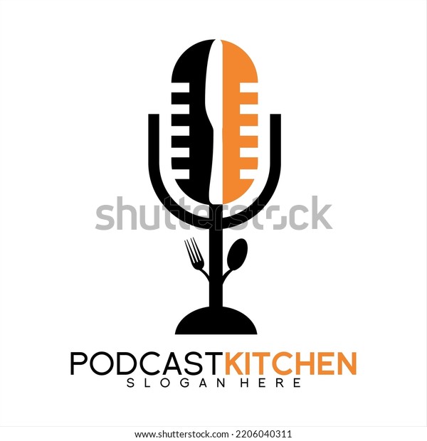 Kitchen Concept Microphone Design Logo Vector Stock Vector (Royalty ...