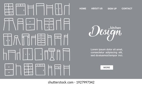 Kitchen Design Concept Site Template Kitchen Stock Vector (Royalty Free ...