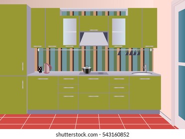 Kitchen Design Kitchen Iconinteriror Room Symbol Stock Vector (Royalty ...