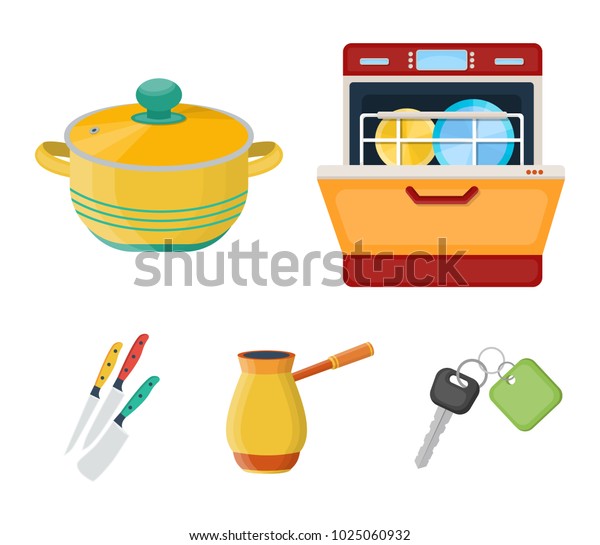 Kitchen Equipment Cartoon Icons Set Collection Stock Vector (Royalty ...