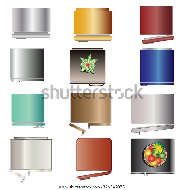 Kitchen Equipment Refrigerators Top View Set: เวกเตอร์สต็อก (ปลอดค่า ...