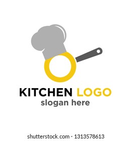Kitchen Frying Pan Logo Template Stock Vector (Royalty Free) 1313578613 ...