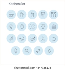 Kitchen Icon Outline Set Stock Vector (Royalty Free) 347136173 ...