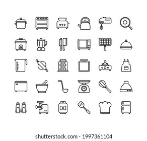 Kitchen Icon Set Outline Style Stock Vector (Royalty Free) 1997361104 ...