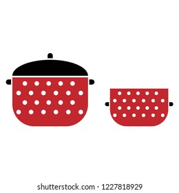 Kitchen Icons Red Pot Stock Vector (Royalty Free) 1227818929 | Shutterstock