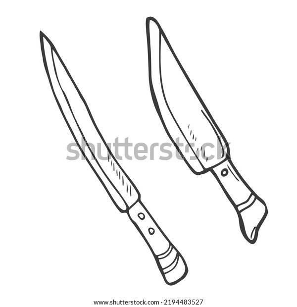 Kitchen Knife Sketch Vector Cooking Concept Stock Vector (Royalty Free ...