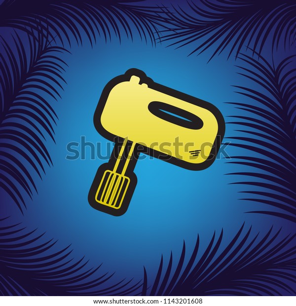 Kitchen Mixer Sign Vector Golden Icon Stock Vector (Royalty Free ...
