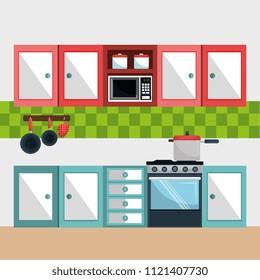 Vector Illustration Cartoon Kitchen Stock Vector (Royalty Free) 184160033
