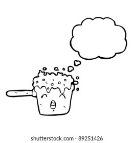 Kitchen Pan Cartoon Character Boiling Over Stock Vector (Royalty Free ...