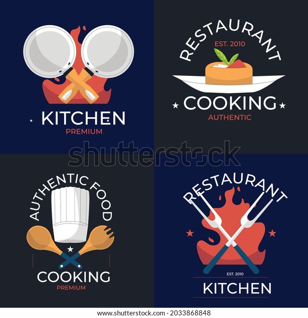 Kitchen Restaurant Hotel Logo Vector: เวกเตอร์สต็อก (ปลอดค่าลิขสิทธิ์ ...