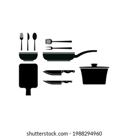 Kitchen Set Logo Design Inspiration Utensil Stock Vector (Royalty Free ...