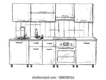 1,721 Kitchen sink sketch Images, Stock Photos & Vectors | Shutterstock