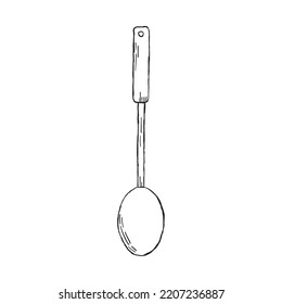 Kitchen Spoon Icon On White Background Stock Vector (Royalty Free ...