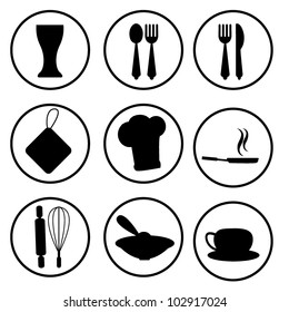 Kitchen Stuff Icons Food Menu Web Stock Vector (Royalty Free) 102917024 ...