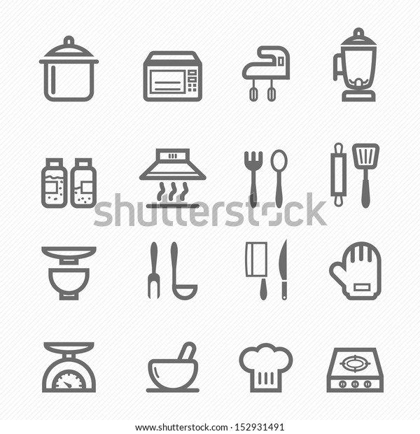 Kitchen Symbol Line Icon On White Stock Vector (Royalty Free) 152931491