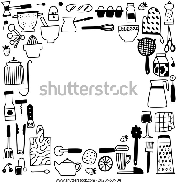 2,350 Kitchen Utensils Border Stock Vectors, Images & Vector Art ...