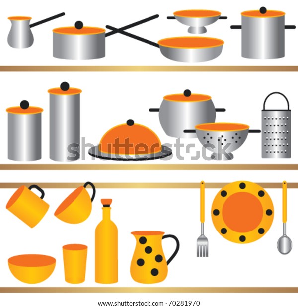 Kitchen Utensils Composition Kitchen Utensils On Stock Vector (Royalty ...