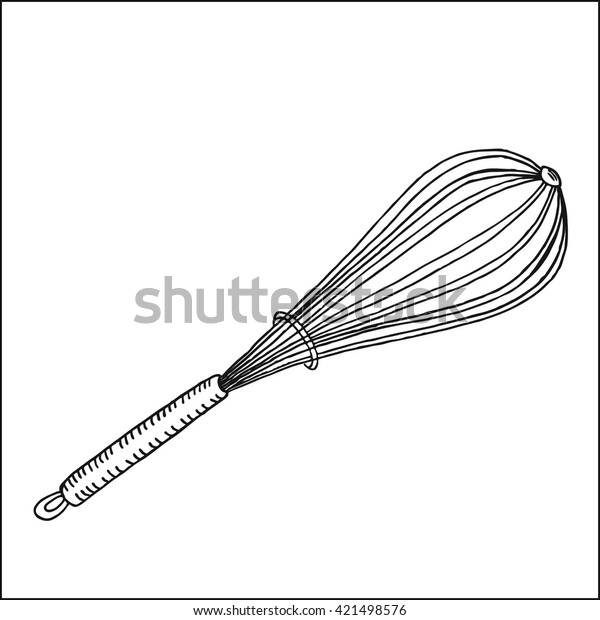 Kitchen Whisk Beater Vector Hand Drawn Stock Vector (Royalty Free ...