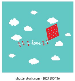 Kite Clouds Love Fly Stock Vector (Royalty Free) 1827103436 | Shutterstock