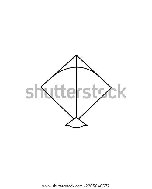 Kite Line Art Icon Isolated On Stock Vector (Royalty Free) 2205040577 ...