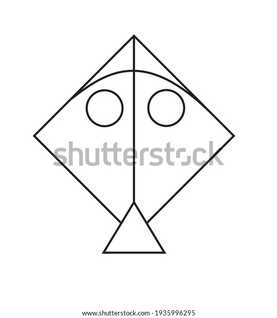 Kite Line Art Vector Indian Traditional Stock Vector (Royalty Free ...