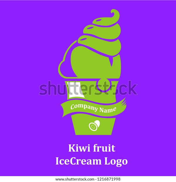 Kiwi Fruit Ice Cream Logo Stock Vector (Royalty Free) 1216871998 ...