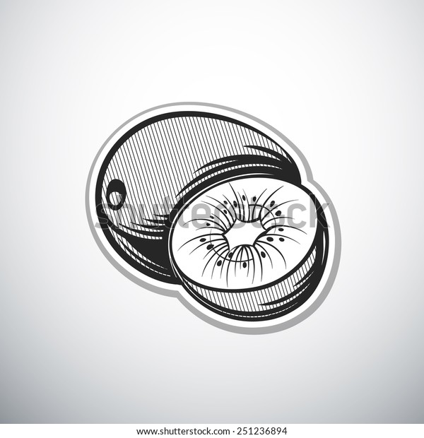 Kiwi Fruit Outline Vector Illustration Stock Vector (Royalty Free ...