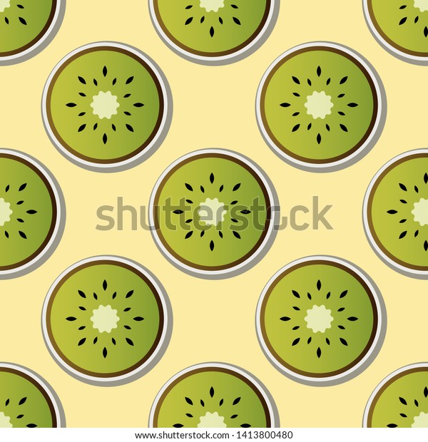 Kiwi Pattern Vector Illustration Juicy Bright Stock Vector (Royalty ...