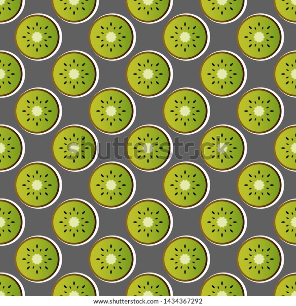 Kiwi Pattern Vector Illustration Juicy Bright Stock Vector (Royalty ...