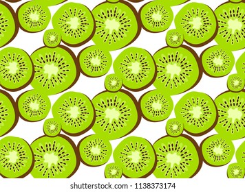 Kiwi Pattern Light Green Orange Green Stock Vector (Royalty Free ...