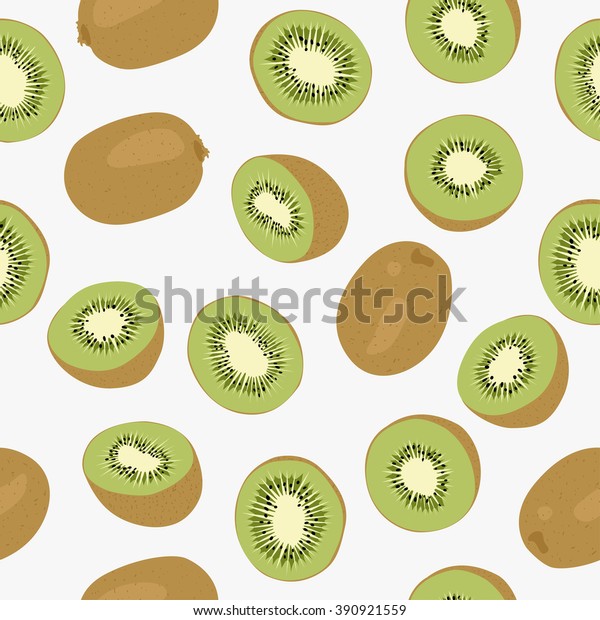 Kiwi Seamless Pattern Stock Vector (Royalty Free) 390921559
