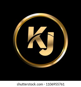 Kj Initial Circle Company Logo Gold: เวกเตอร์สต็อก (ปลอดค่าลิขสิทธิ์ ...