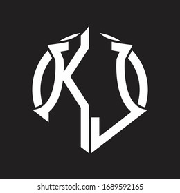 Kj Logo Monogram Emblem Circle Rounded Stock Vector (Royalty Free ...