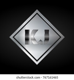 Kj Monogram Silver Logo Metal Logo Stock Vector (Royalty Free ...