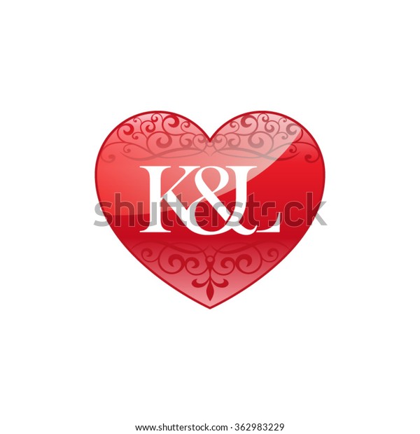 Kl Initial Letter Couple Logo Ornament Stock Vector (Royalty Free ...