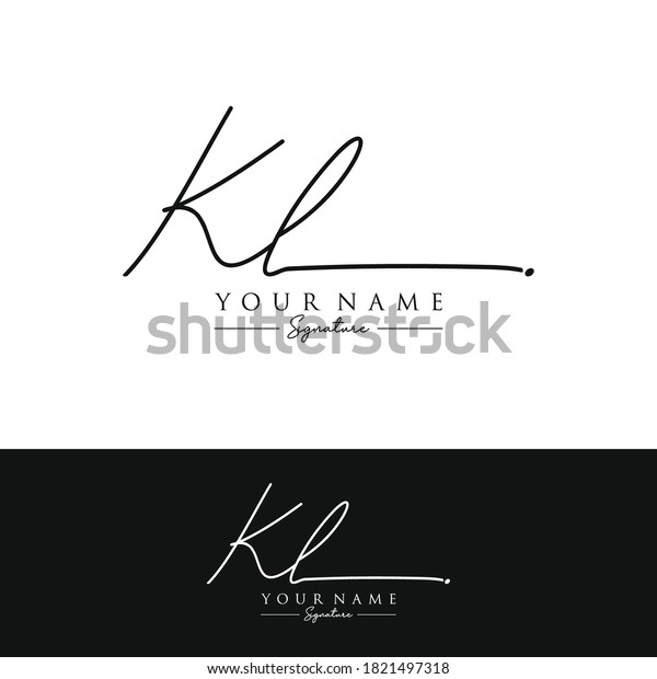 Kl Initial Letter Handwriting Signature Logo Stock Vector (Royalty Free ...