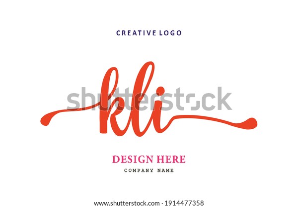 Kli Lettering Logo Simple Easy Understand Stock Vector (Royalty Free ...