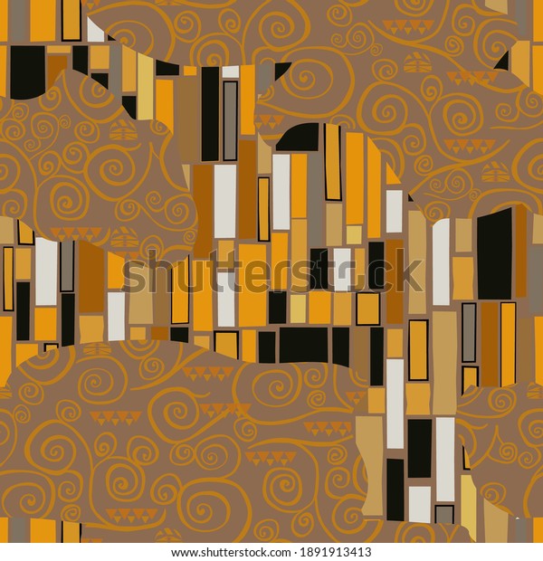 Klimt Style Abstract Geometric Shapes Fancy Stock Vector (Royalty Free ...